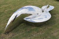 China Abstract Large Metal Lawn Sculptures Mirror Stainless Steel Outdoor Decorative for sale