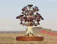 China Painted Stainless Steel Tree Sculpture With Smooth Surface For City Decoration for sale