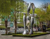 China Street Decoration Stainless Steel Art Sculptures 5 Meter Height Polished Mirror Finishing for sale
