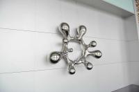 China Indoor Mirror Stainless Steel Sculpture Abstract Spray Water Metal Art Decoration for sale