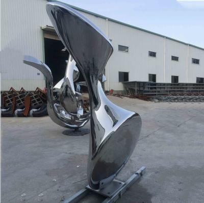 China High Polished Abstract Steel Sculpture Stainless Decorative Art Garden for sale