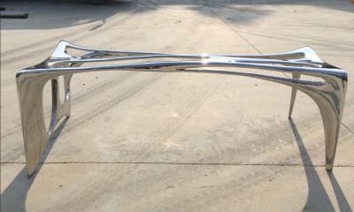 China Outdoor Stainless Steel Garden Statues Polished Surface Abstract Metal Art for sale