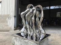 China Contemporary Modern Abstract Sculpture , Stainless Steel Metal Lawn Ornaments for sale