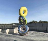China Impressive Painted Modern Abstract Sculpture Colorful For Children Fairground for sale