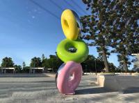 China Impressive Painted Modern Abstract Sculpture Colorful For Children Fairground for sale