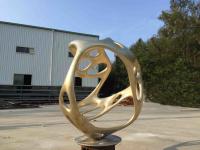 China Handmade Abstract Outdoor Bronze Sculpture , Painted Outdoor Lawn Ornament for sale