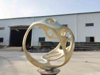 China Handmade Abstract Outdoor Bronze Sculpture , Painted Outdoor Lawn Ornament for sale