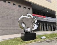 China Abstract Metal Circle Sculpture Western Art Size Customized Stainless Steel for sale