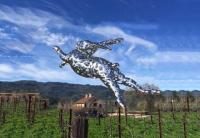 China Contemporary Metal Animal Lawn Ornaments Stainless Steel Running Rabbit for sale