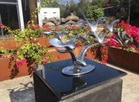 China Stainless Steel Metal Animal Sculptures , Modern Animal Sculptures For Office Decoration for sale