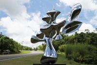 China Large Garden Ornaments Statues , Stainless Steel Outdoor Deco Garden Art Sculpture for sale