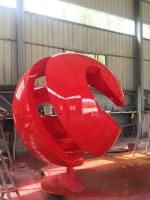 China Red Outdoor Garden Ornaments Statues Public Art Sculpture Red Baking Varnish for sale