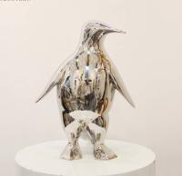China Contemporary Indoor Penguin Metal Animal Sculptures With Steam Resistance for sale