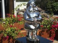 China Mirror Polished Metal Garden Statues Cartoon Style In Welding Technique for sale