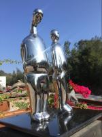 China Abstract Figure Indoor Metal Sculptures Stainless Steel Custom Size For Home Decoration for sale
