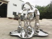 China Modern Outside Garden Ornaments Art Stainless Steel Sculpture For Street Decoration for sale