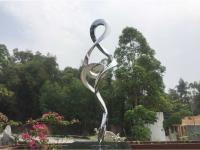 China Contemporary Polished Stainless Steel Sculpture Abstract Small Garden Statues for sale