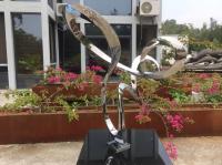 China Outdoor Abstract Small Garden Sculptures , Modern Stainless Steel Sculpture for sale