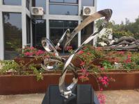 China Outdoor Abstract Small Garden Sculptures , Modern Stainless Steel Sculpture for sale