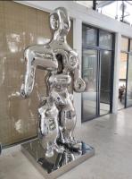 China Mirror Polished Modern Stainless Steel Sculpture Large Indoor Decoration for sale