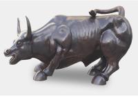China Large Size Outdoor Metal Animal Sculptures Bronze Wall Street Bull Sculpture for sale