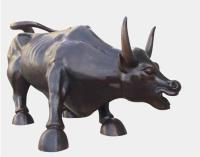 China Large Size Outdoor Metal Animal Sculptures Bronze Wall Street Bull Sculpture for sale