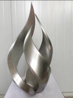 China Brush Surface Metal Flower Bud Stainless Steel Outdoor Sculpture For Outdoor Decoration for sale