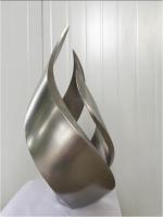 China Brush Surface Metal Flower Bud Stainless Steel Outdoor Sculpture For Outdoor Decoration for sale