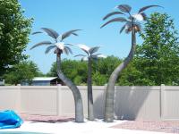 China Stainless Steel Palm Tree Large Outdoor Sculpture Metal Garden Ornaments for sale