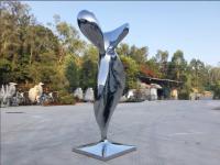China Modern Mirror Stainless Steel Sculpture Abstract Garden Sculpture Public Decoration for sale