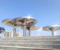 China 316L Stainless Steel Large Outdoor Garden Statues 3M Height Abstract Style for sale