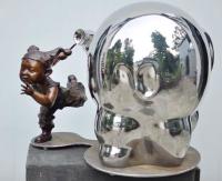China Modern Outdoor Metal Figure Sculpture , Stainless Steel Animal Sculpture for sale