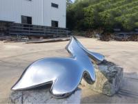 China Metal Outdoor Modern Abstract Sculpture Surface Polished Garden Ornaments for sale
