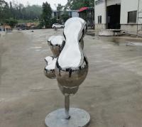 China Contemporary Outdoor Garden Sculpture , Abstract Mirror Stainless Steel Sculpture for sale