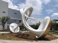 China Square Decoration Large Outdoor Sculpture , Stainless Steel Abstract Sculpture for sale