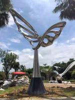 China Modern Large Outdoor Sculpture , Mirror Polished Stainless Steel Art Sculptures for sale