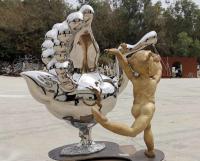 China Contemporary Outdoor Metal Statues Public Decorative Stainless Steel Animal Sculpture for sale
