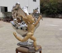 China Contemporary Outdoor Metal Statues Public Decorative Stainless Steel Animal Sculpture for sale