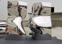 China Garden Modern Outdoor Statues Mirror Stainless Steel Public Art Sculpture for sale