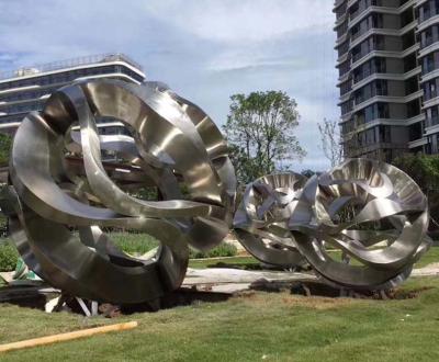 China Metal Garden Large Outdoor Abstract Sculptures Stainless Steel Plaza Decoration for sale