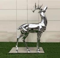 China Durable Stainless Steel Garden Metal Animal Sculptures Outdoor With Mirror Color for sale