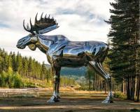 China Welding Mirror Polished Stainless Steel Animal Sculpture For Garden Decorate for sale