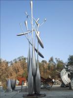 China Metal Handmade Large Outdoor Sculpture Statues Stainless Steel Plaza Decoration for sale