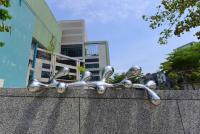 China Contemporary Forging Metal Garden Ornaments Statues Abstract Style for sale
