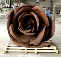 China Modern Flower Corten Steel Sculpture For Garden Decoration for sale