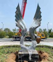 China Outdoor Abstract 2.5 Meter High Forging Stainless Steel Sculpture for sale