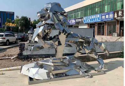 China Handicraft 316L Stainless Steel Metal Lion Sculpture for sale