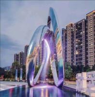 China Height 5.5 Meter Polished SS Garden Ornaments Statues, Metal Art Statues for sale