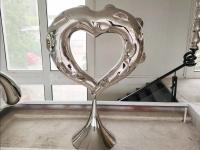 China Polished Modern Stainless Steel Art Sculptures Metal Outdoor Decoration for sale