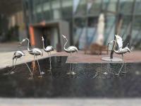 China Mirror Polished Life Size Flamingos Sculptures For Hotel for sale